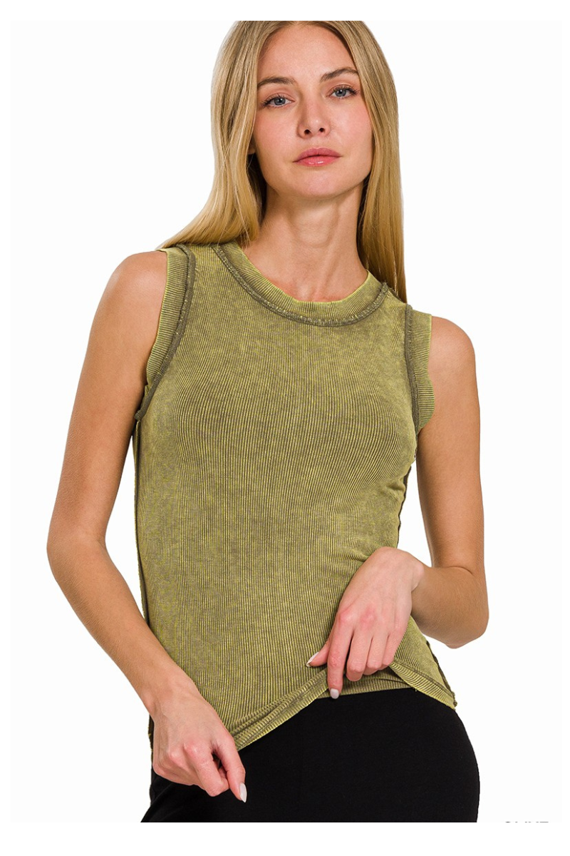 Washed Distressed Tank – VGB Boutique