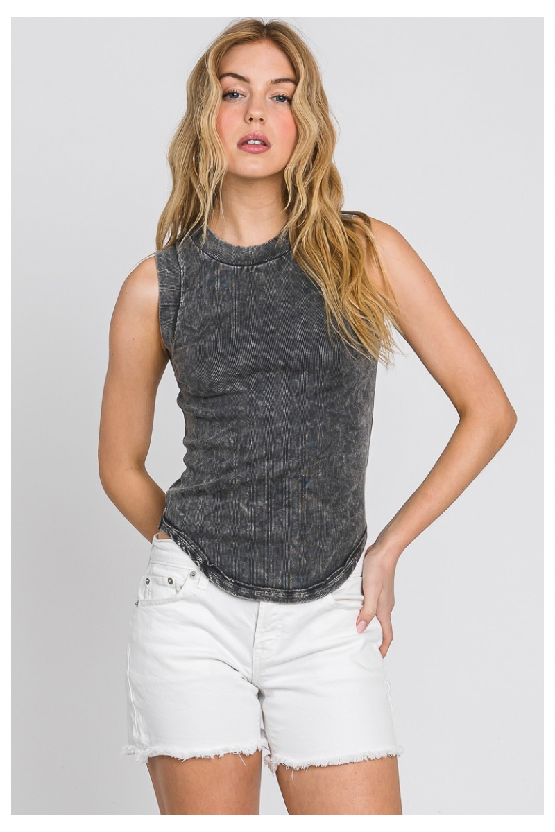 Washed Graphite Tank – VGB Boutique
